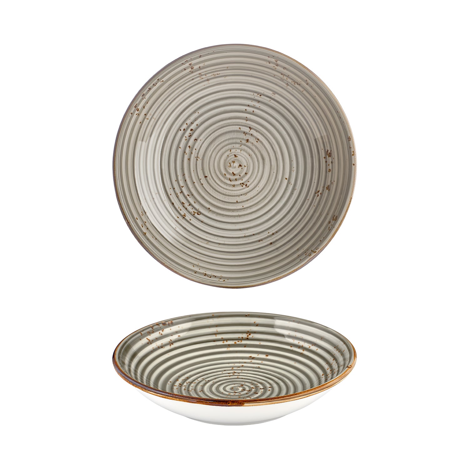 Supreme dia.11" h:0" 57 oz. Round Gray Vitrified Deep Plate – Turgla