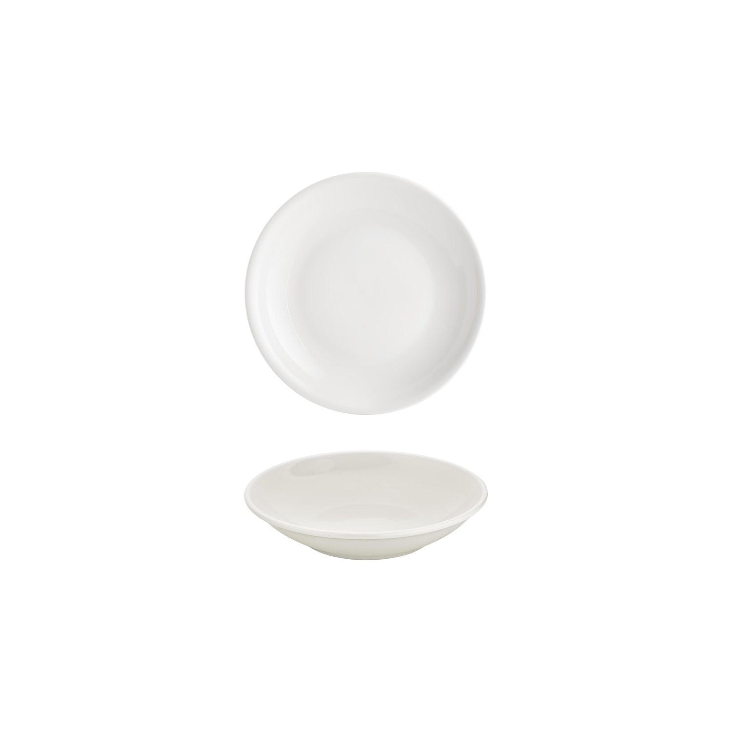 Gourmet dia.5" h:0" 5 oz. Round Warm White Vitrified Deep Plate – Turgla